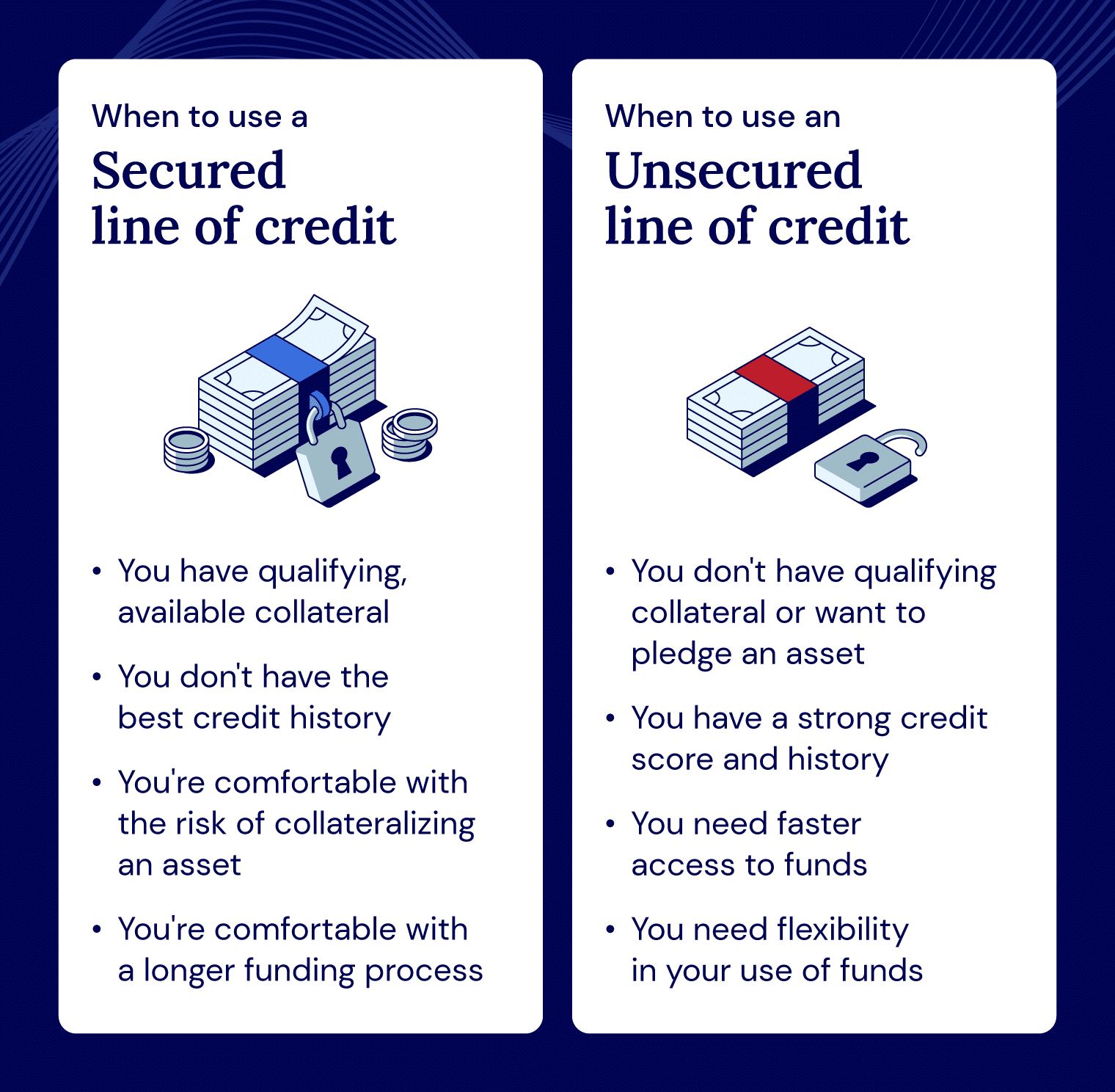 Secured vs. unsecured line of credit: Overview for businesses